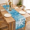 Blue Nautical Starfish Dining Table Runner, Coastal Modern Summer ...