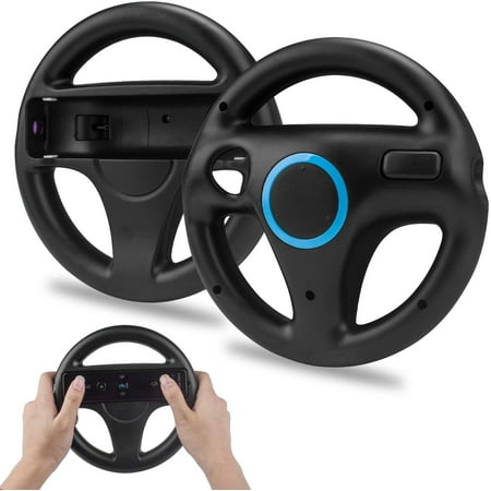2 x Wii Wheel Controller Wii Mario Kart Steering Wheel, Wii Game Racing ...