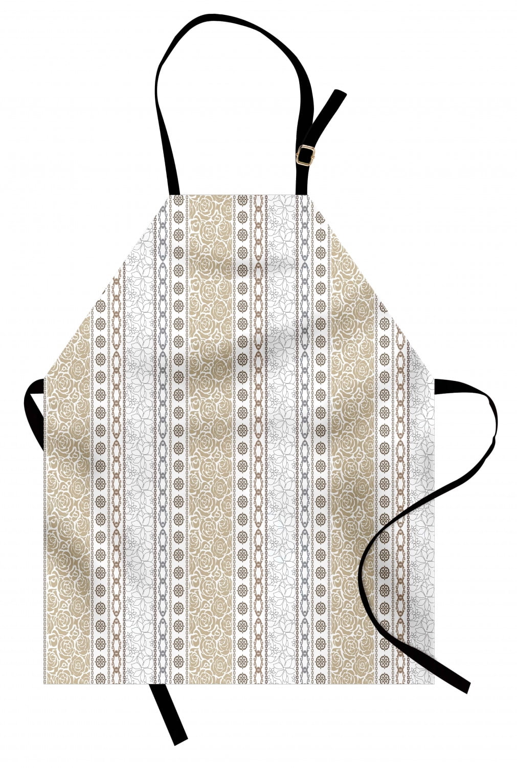 Rose Apron Vintage Vertical Borders with Abstract Blossoms and ...
