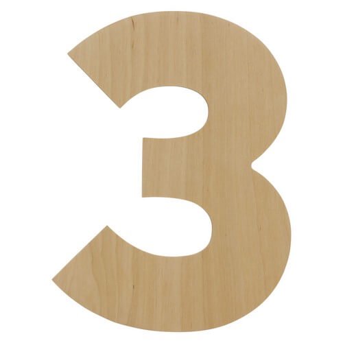 Wooden Number 3 Cutouts 8", Pack of 3 Wooden Numbers for Wall Decor ...