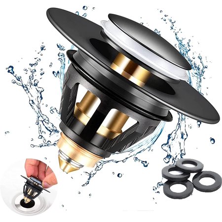CARBONLIKE Stainless Steel Sink Plug Popup Drain Plug, Anti-Blocked ...