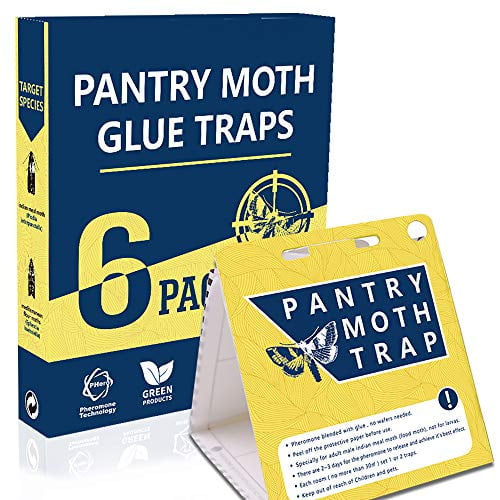 WGCC Pantry Moth Traps 6-Pack - Safe Non-Toxic Eco-Friendly Moth Glue Traps with Pheromones ...