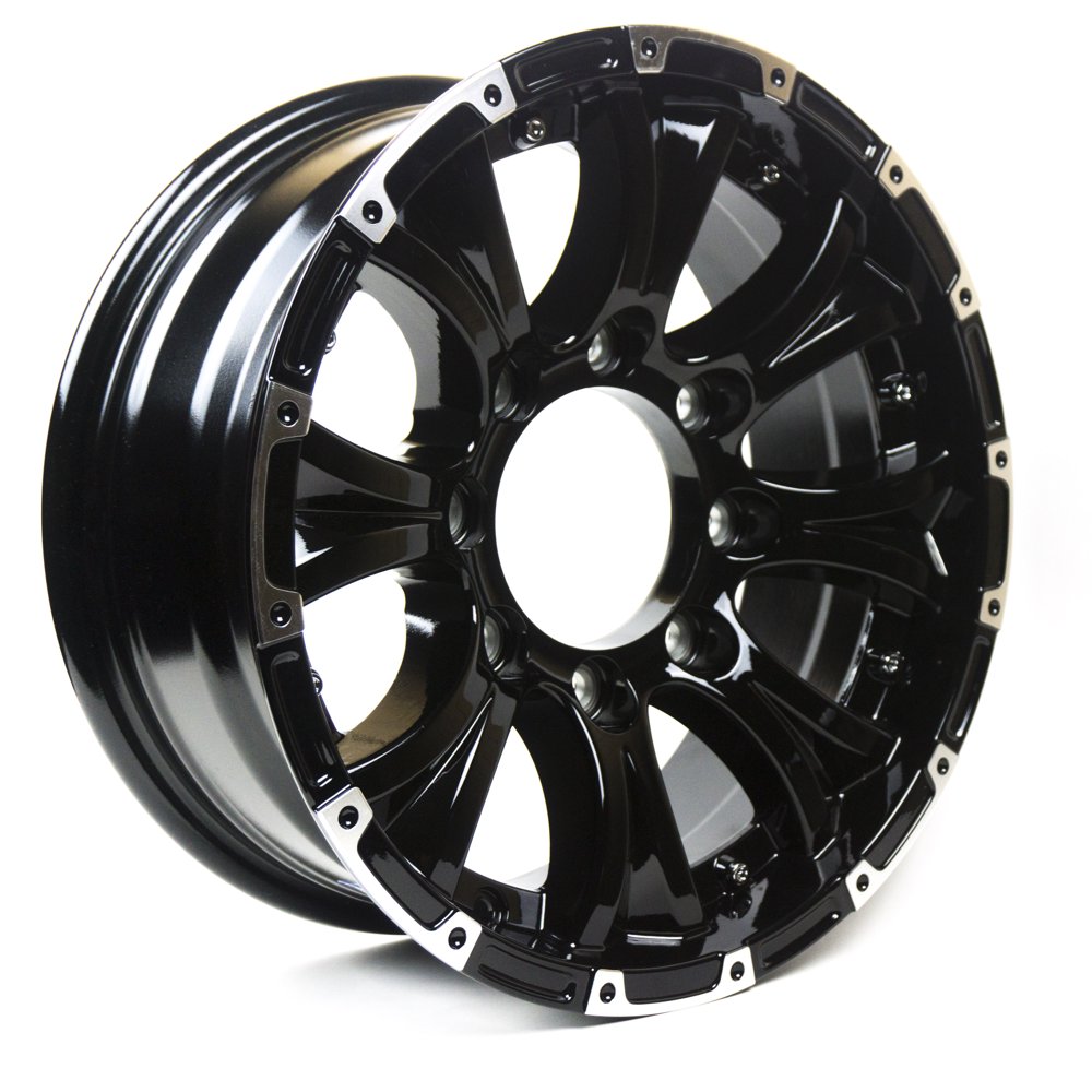 Viking Series Machined Lip Gloss Black Aluminum Trailer Wheel with ...
