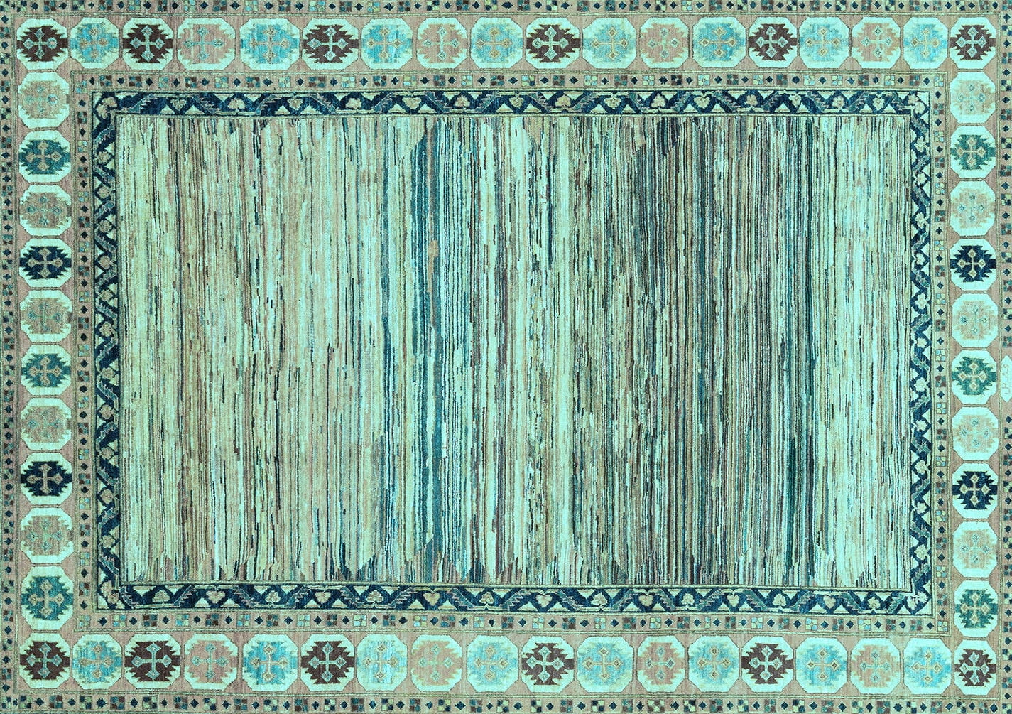 Ahgly Company Indoor Rectangle Abstract Light Blue Modern Area Rugs, 2 ...