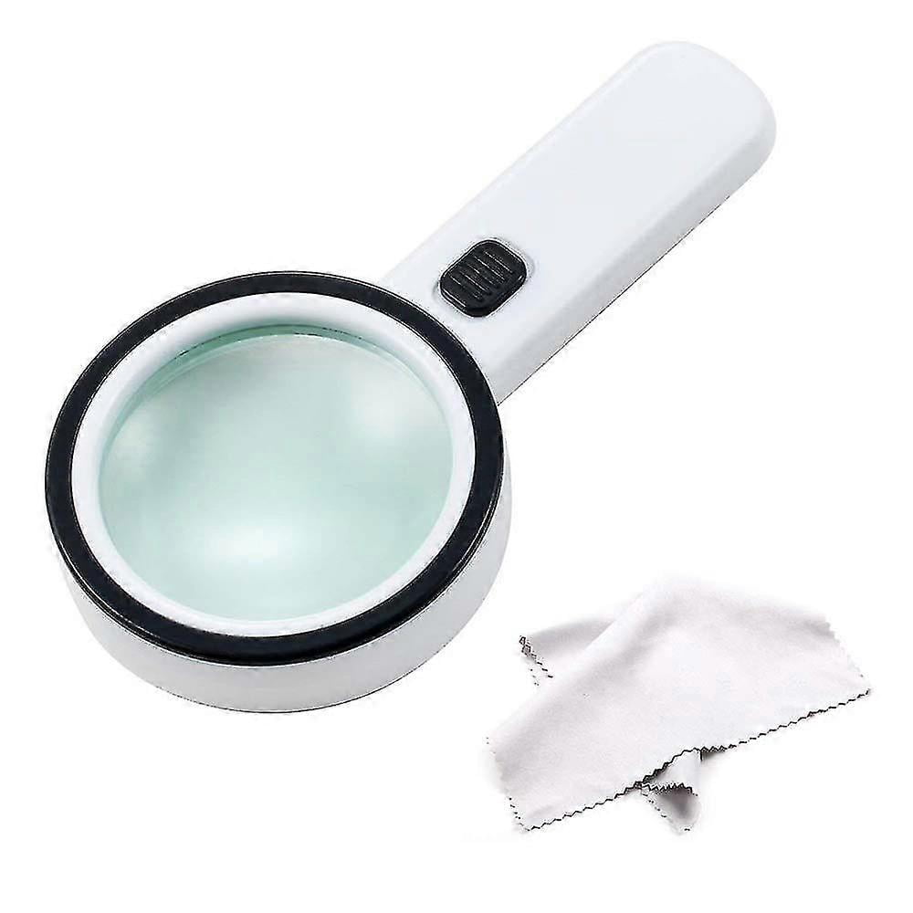 Illuminated magnifying glass, 30x handheld large magnifying glass 12 ...