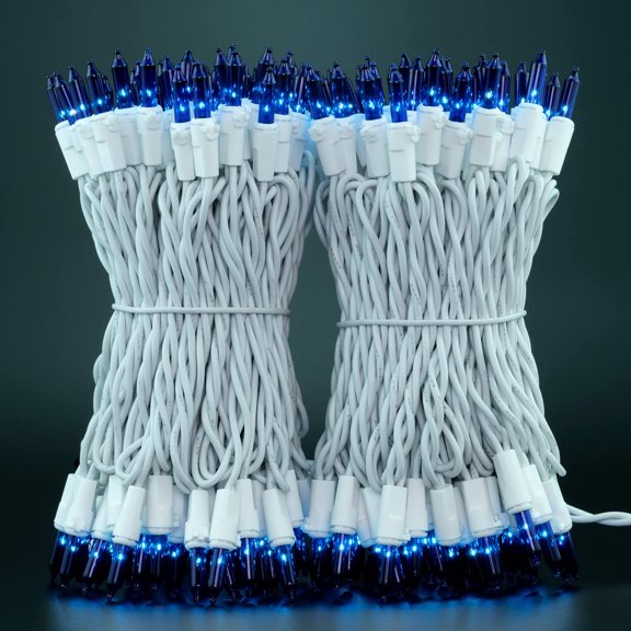 Wintergreen Lighting Holiday Blue & Cool White LED Net Lights, 100 5mm ...