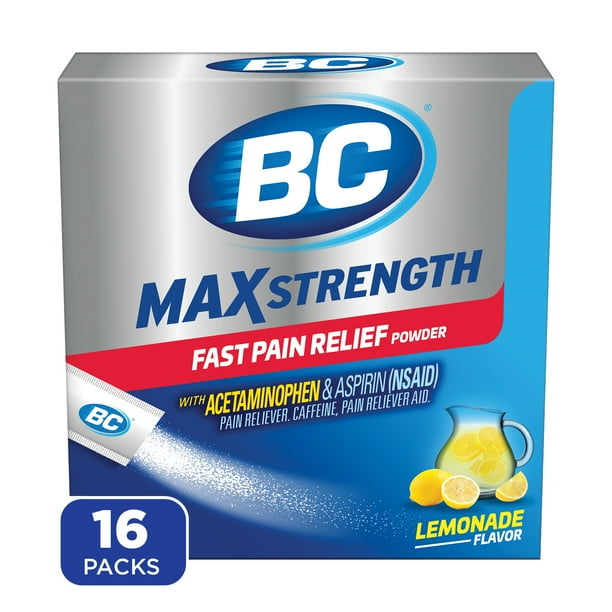 BC MAX Strength Fast Pain Relief Powder, Lemonade Flavor, Aspirin ...