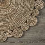 Ox Bay Bleach Natural Medallion Spiral Jute Area Rug, Beige, 4 ft ...