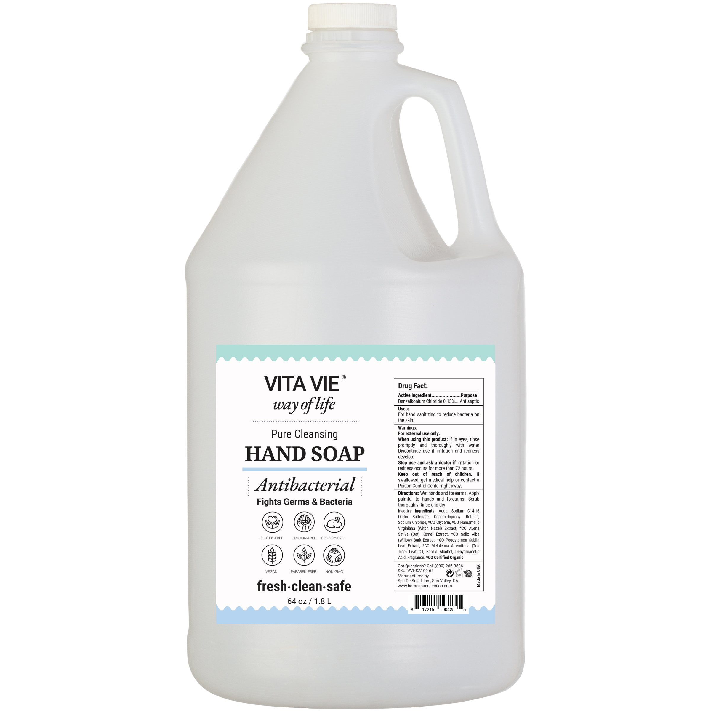 Vita Vie Antibacterial Hand Soap, 64 oz - Walmart.com