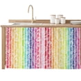 Abstract Flowers Cabinet Curtains 28" W x 51" L White Dandelion ...