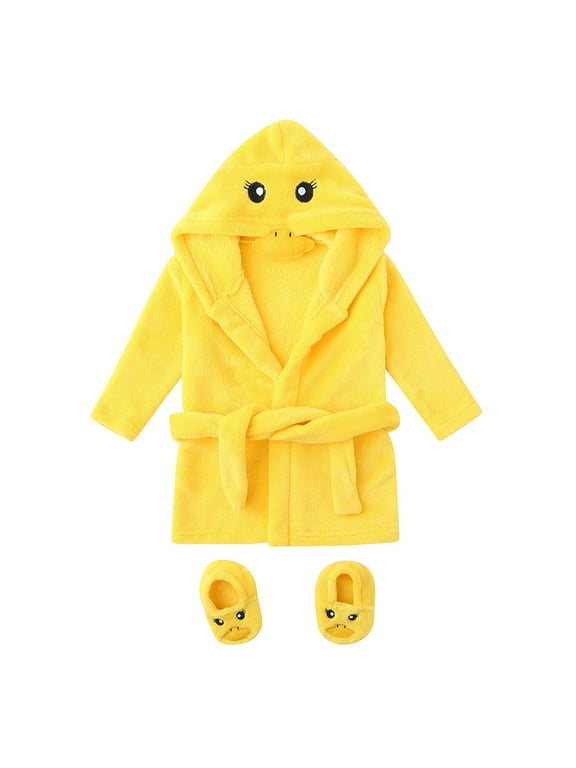 Hudson Baby Plush Bathrobe and Toy Set, Yellow Duck, One Size - Walmart.com
