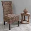 Louisa Abaca Exotic Dining Chair with Cushioned Seat and Mahogany Frame ...