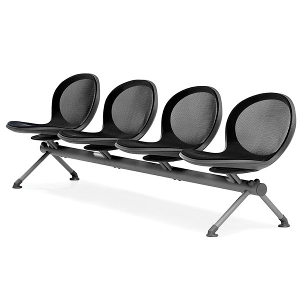 OFM NET Series 4-Unit Beam Seating with 4 Seats, Black - Walmart.com