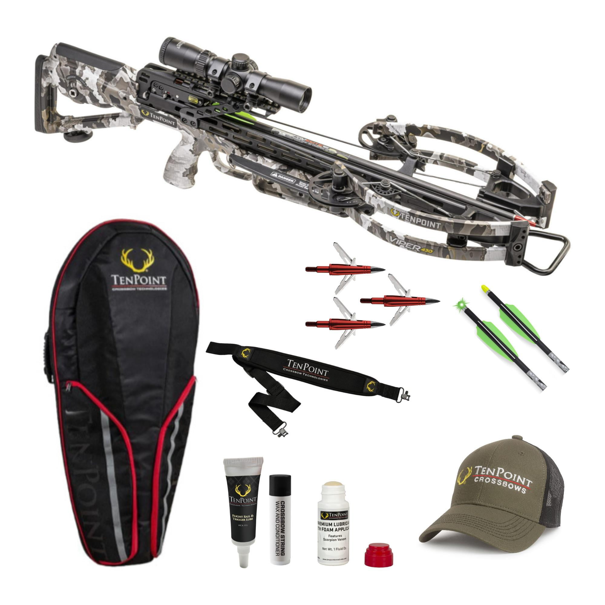 TenPoint Viper 430 FPS Crossbow (Vektra) with Arrows and Accessories ...