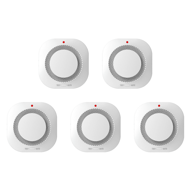 5 Uds Tuya Detector Humo APP Push Fire Alarma () Blanco | Walmart en línea