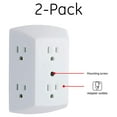 GE 6-Outlet Grounded Tap, White, 2pk – 40222 - Walmart.com