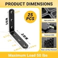 25 count Black Angle Brackets, 3"x 3" Heavy Duty Corner Brace, Metal ...