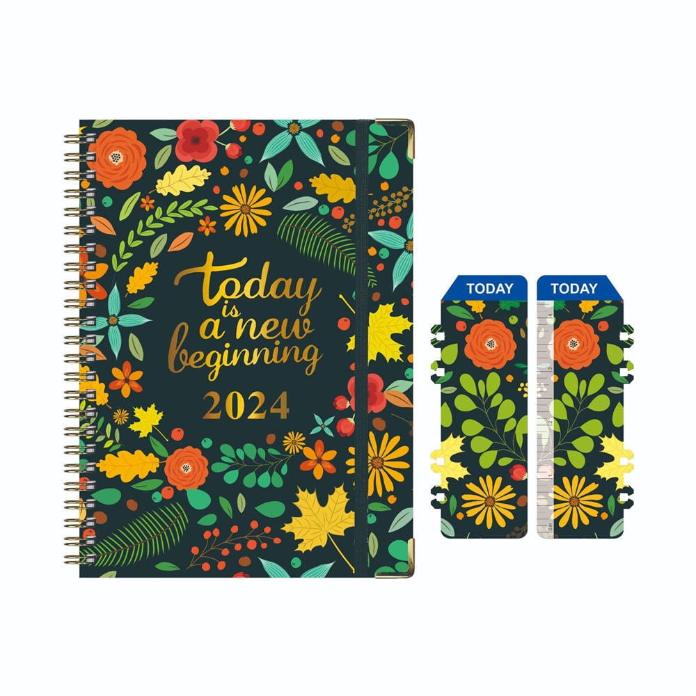Daily Calendar Planner Notebook 2024 Weekly Monthly Office Agenda ...
