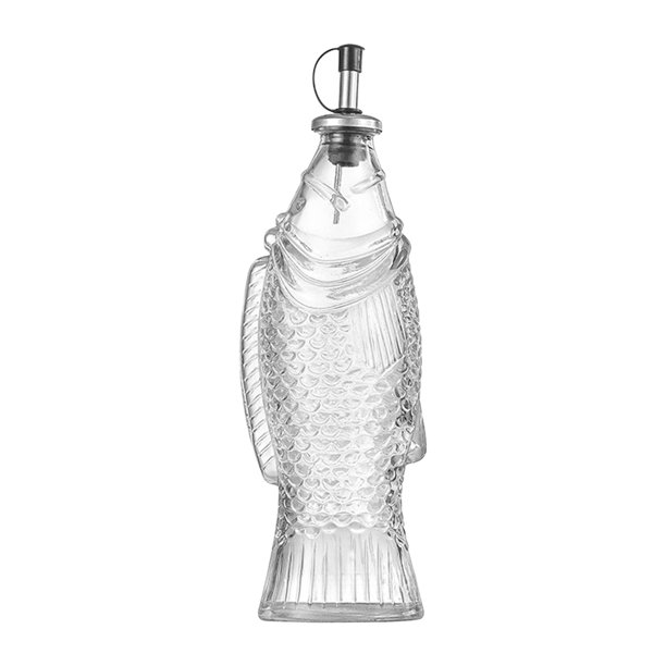 Oil Bottle Colorful Fish Shaped Oil Bottle Sealed Glass Clear Oil ...