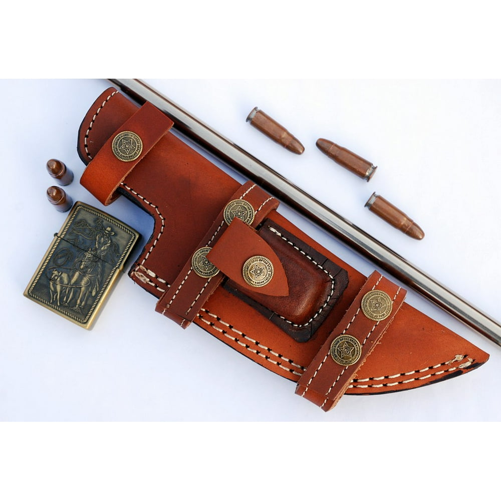 Custom Handmade Horizontal Left Hand Draw Tracker Knife Leather Sheath ...