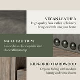 Maven Lane Adrien Counter Stool, Reclaimed Oak, Ronan Stone Vegan ...