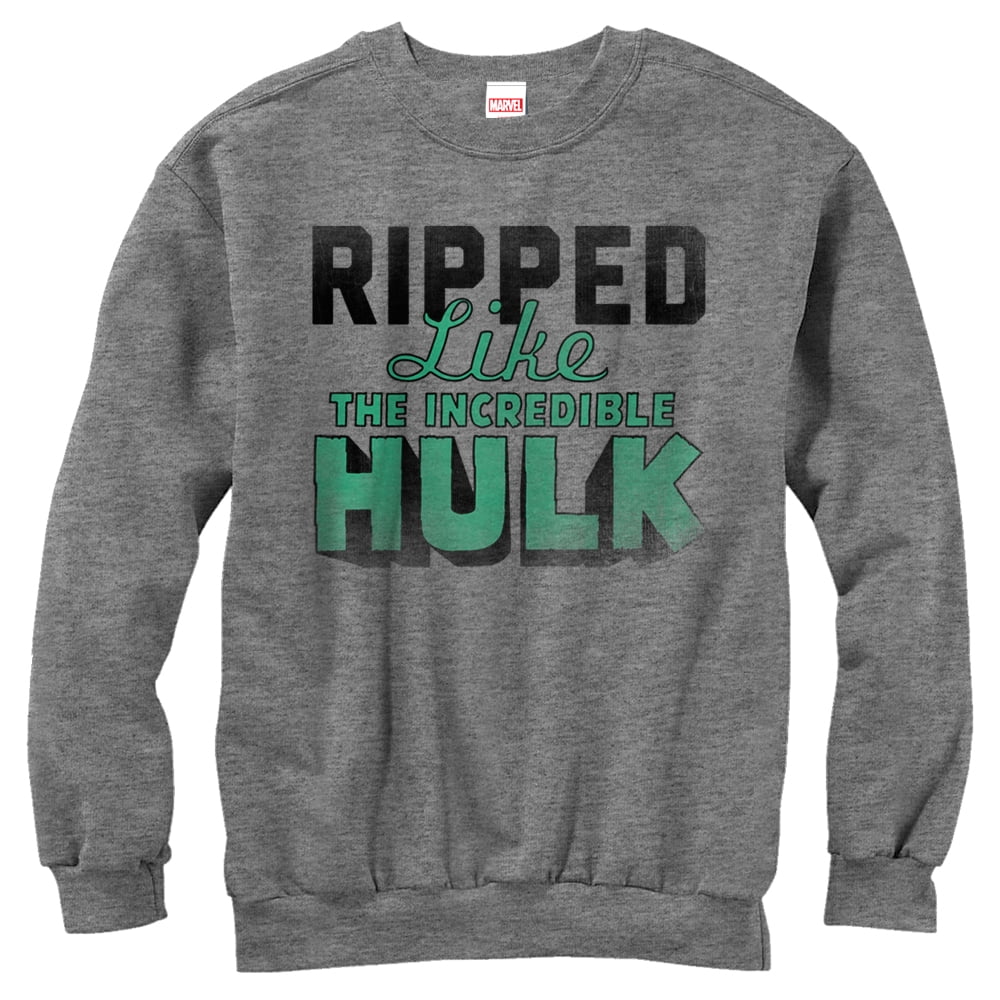 Women's Marvel Ripped Like the Hulk Sweatshirt Athletic Heather Large ...