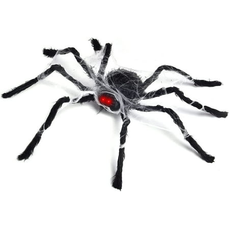 Halloween Spider, Fuzzy Giant Light Up Animated Spiders with Spider ...