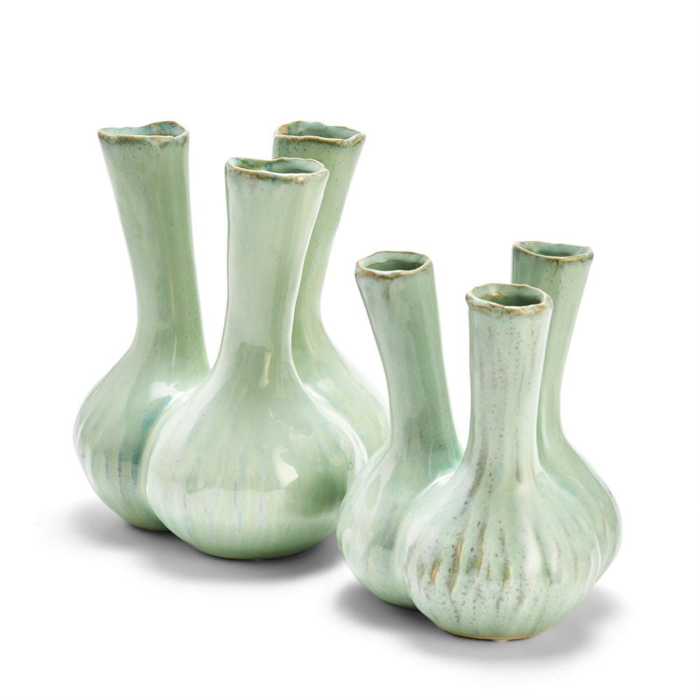 Two's Company Tozai Set of 2 Celadon 3 Stem Vases - Walmart.com