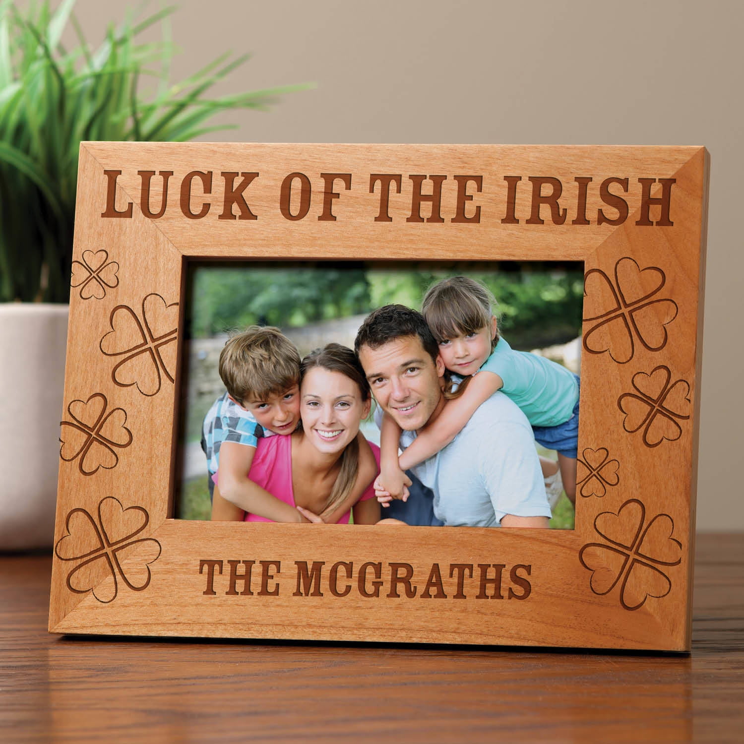 Luck Of The Irish Personalized Wood Frame - Walmart.com