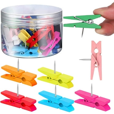 "HBNZPHZOVH 100 Pcs Colored Push Pin Thumb Tack, 3/8"" Multi Color for ...