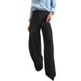 Ailaofu Women's Fall High Waist Wrap Front Wide Leg Suit Pants Solid ...