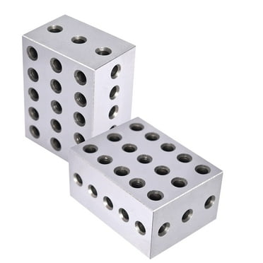 1-2-3 Blocks Matched Pair Hardened Steel 23 Holes (1x2x3) 123 Set with ...