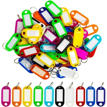 25 Pack Key Tags with Labels, 10 Colors Key Fobs with Split Rings for ...