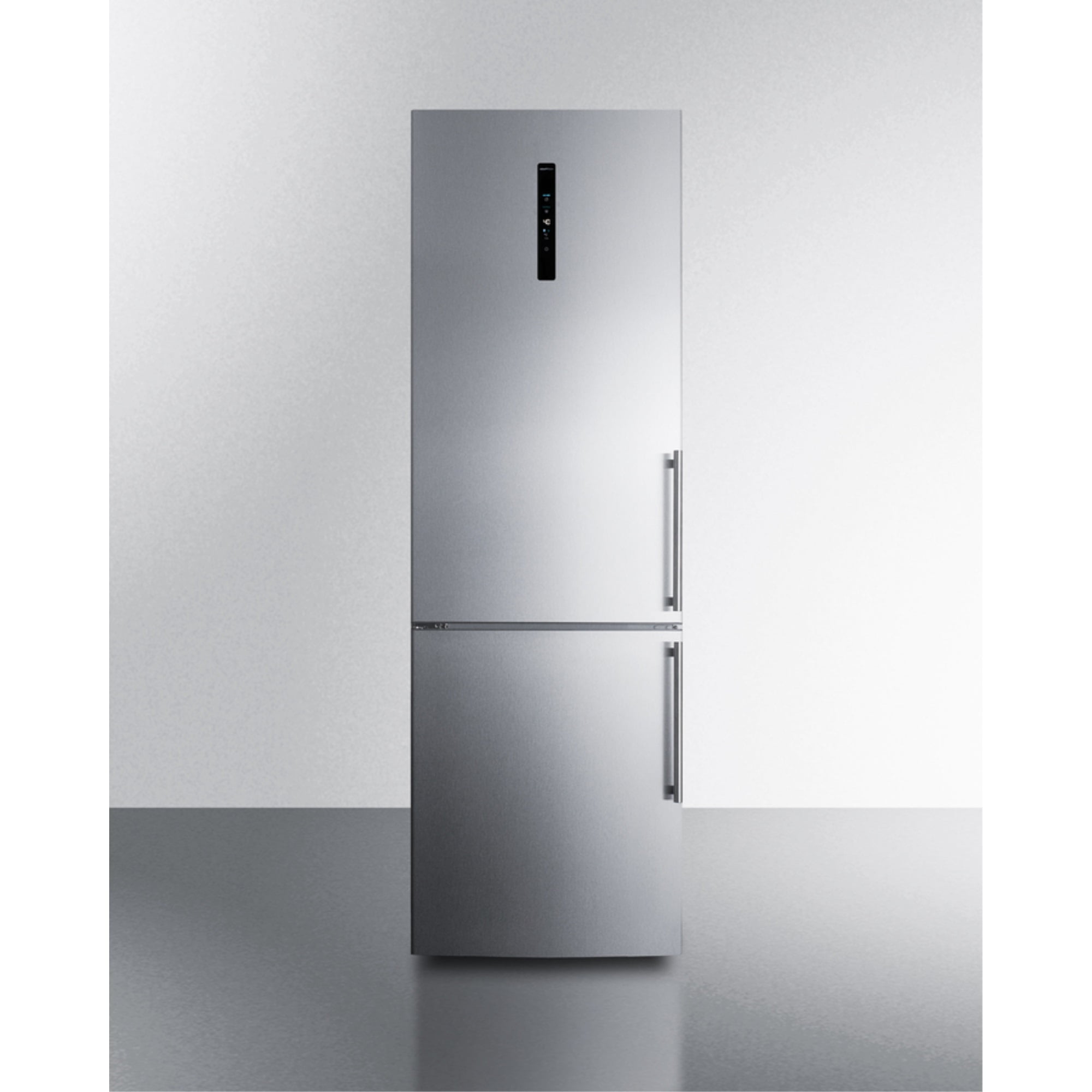 European counter depth bottom freezer refrigerator with stainless steel ...