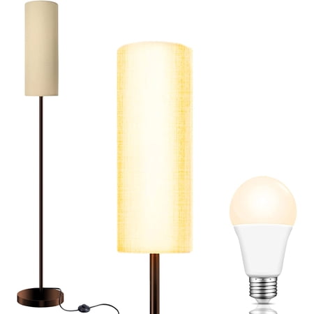 XBRW Floor Lamp, Modern Design Standing Light with Linen Lamp Shade ...