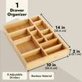 Bamboo Kitchen Utensils & Cutlery Organizer Tray with Adjustable ...
