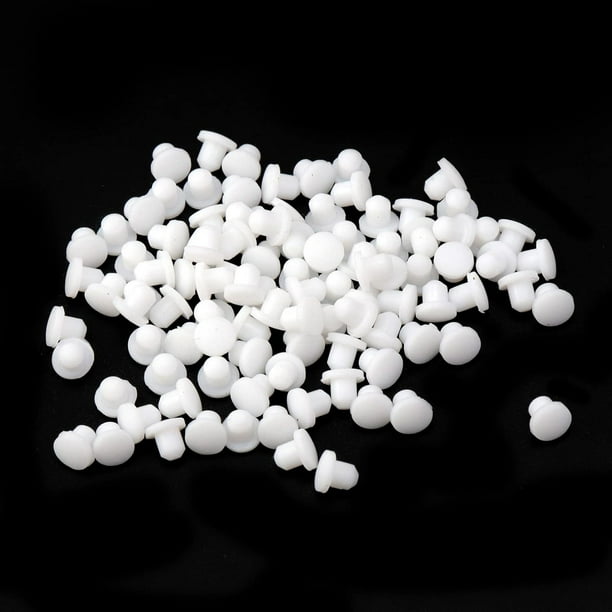 hall 100PCS White Soft Plastic Screw Hole Cover Plugs, 3mm Waterproof ...