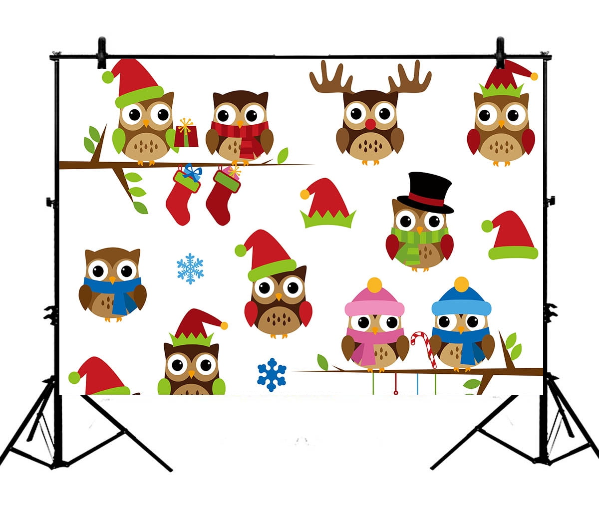 YKCG 7x5ft Christmas Lovely Cartoon Night Owls Photography Backdrops ...