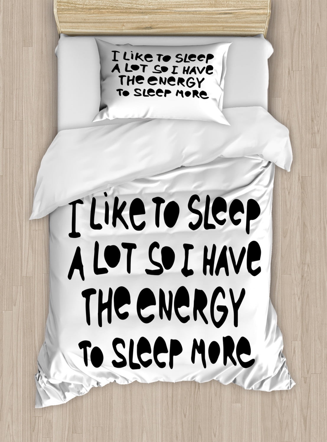 Sleep Duvet Cover Set Twin Size, Calligraphy Inspiration Doodle Graphic ...