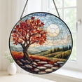 Autumn Tree Forest Stained Glass Suncatcher – Scenic Window Art ...