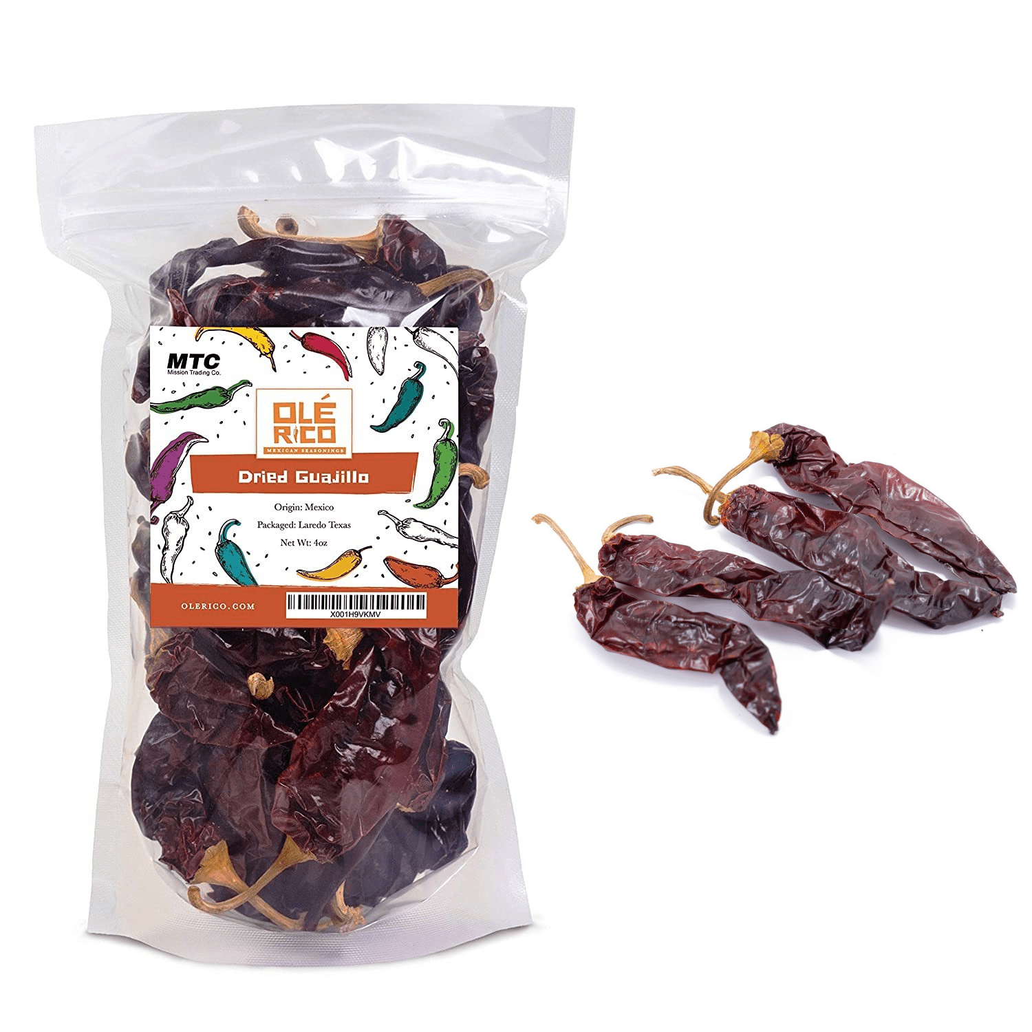 Dried Guajillo Chiles Whole 15 Oz Resealable Bag By Ole Rico