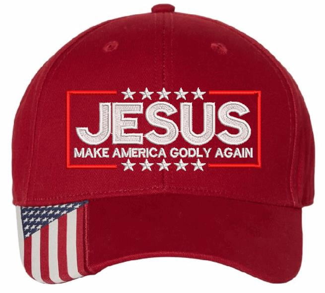 Faithgraphics.Net Red Outdoor Cap Jesus Make America Godly Again ...