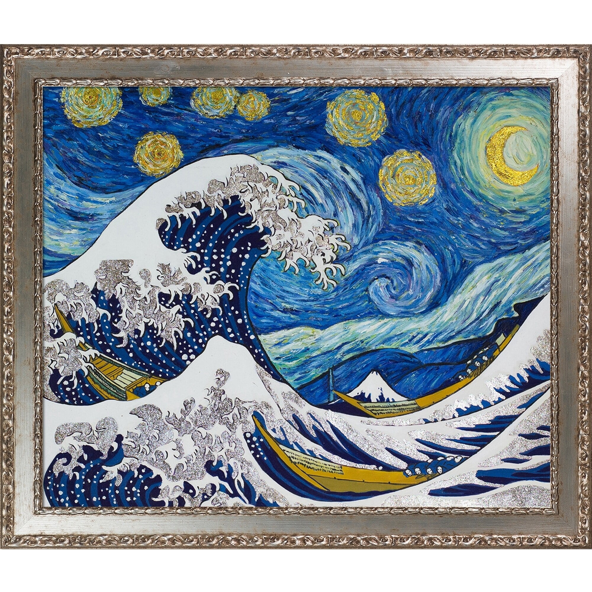 La Pastiche Original 'Starry Night Wave Collage' (Luxury Line) Hand ...