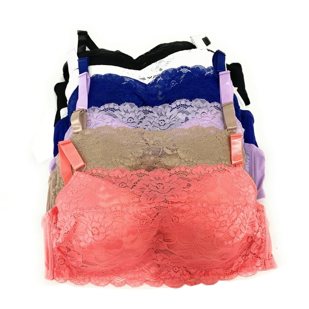 Viola Women Bras 6 Packs Lightly Padded Underwire Full Coverage Bra ...