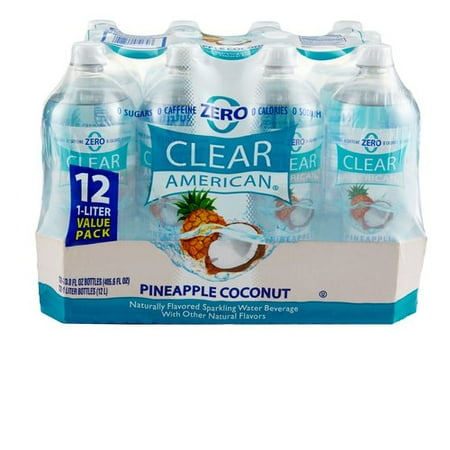 Clear American Pineapple Coconut Flavored Sparkling Water, 1 l, 12 ct - Walmart.com