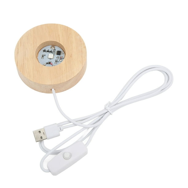 Lighted BaseLED Light Base USB LED Display Base LED Wooden Lamp Built ...