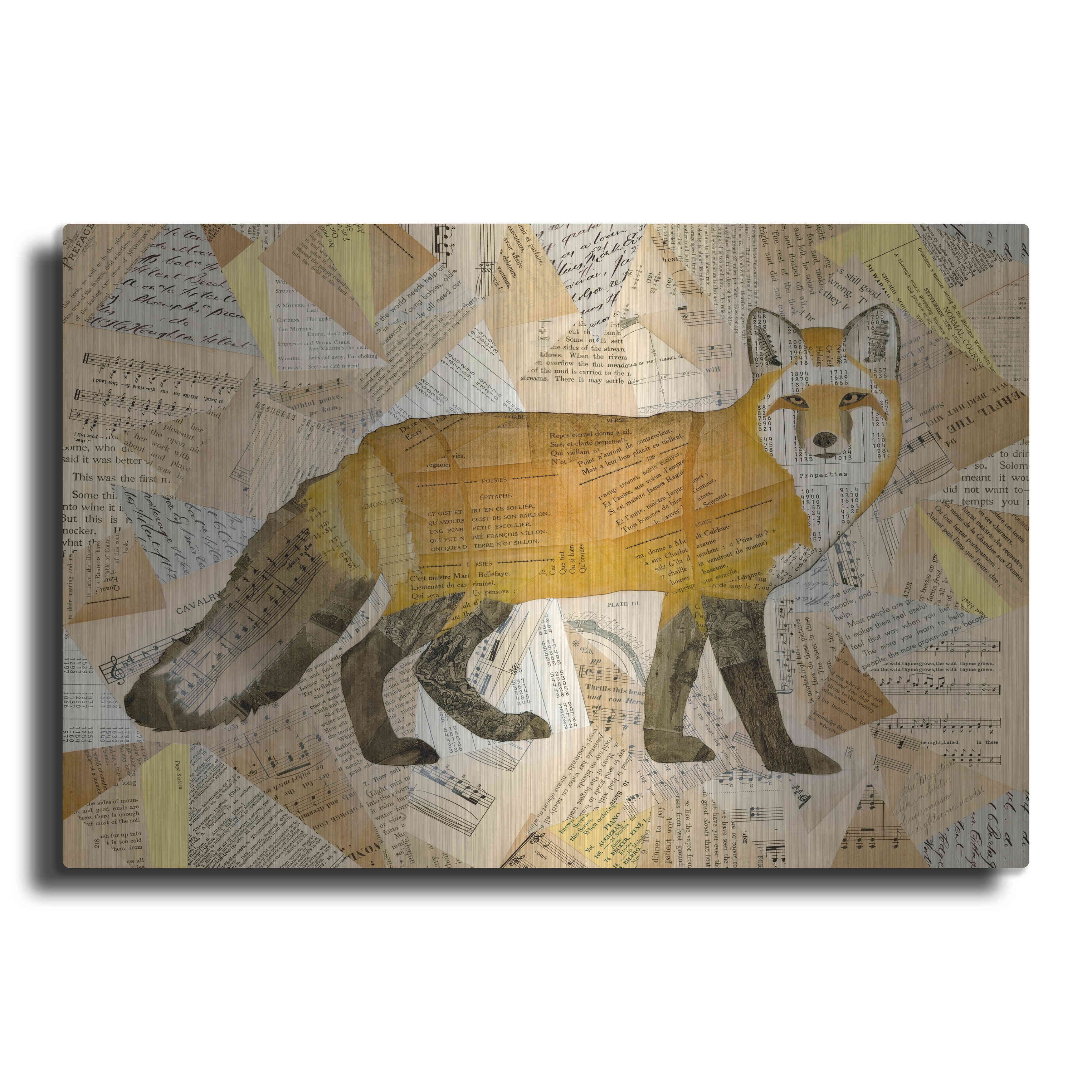 Luxe Metal Art 'Red Fox Collage I' by Nikki Galapon, Metal Wall Art, 24 ...