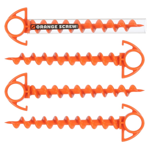 Orange Screw: The Ultimate Ground Anchor | Small 4 Pack | Made in The ...