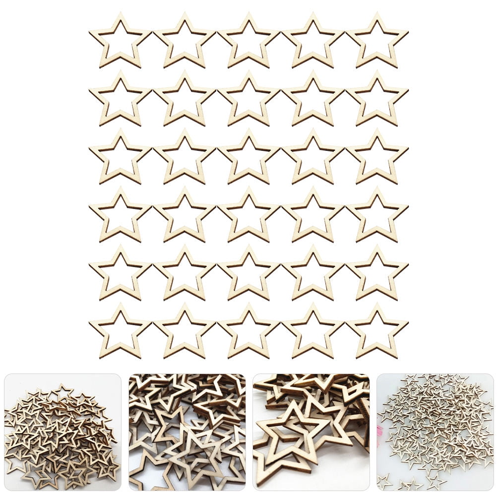 Click here for Healeep 100pcs Craft Stars Wood Wooden Star Slices... prices