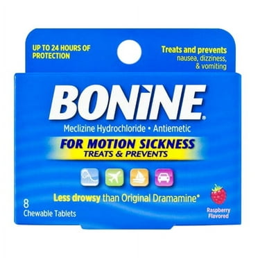 Bonine Motion Sickness Protection Chewable Tablets 16 tablets nausea (2 ...